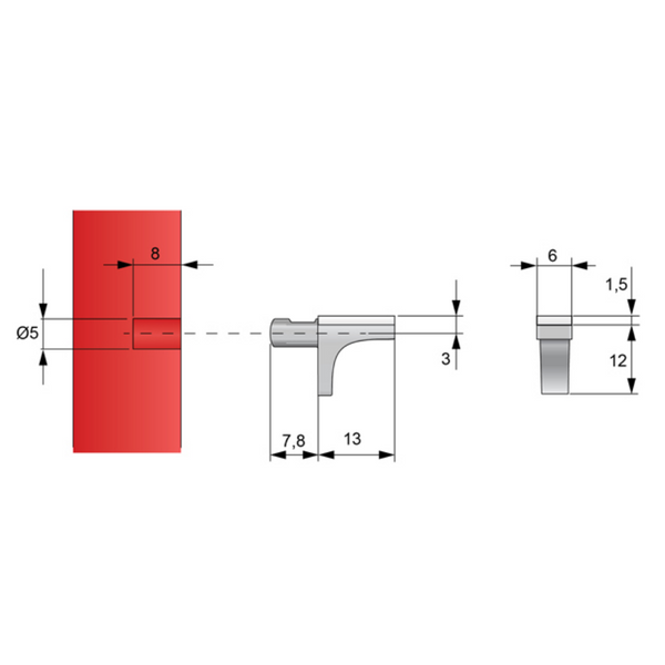 Angle Metal Support for Glass Shelves Nickel - Furnica