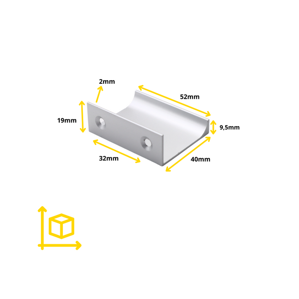 Edge Grip Profile Handle, Aluminum, HC 1-1/4, 3-3/4, 5-1/16 inch - Furnica