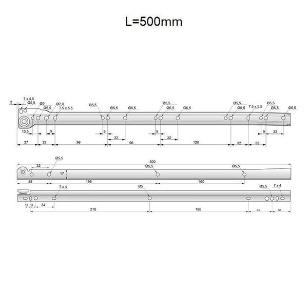 POM Roller Slides White 20 inch (500mm) - Furnica