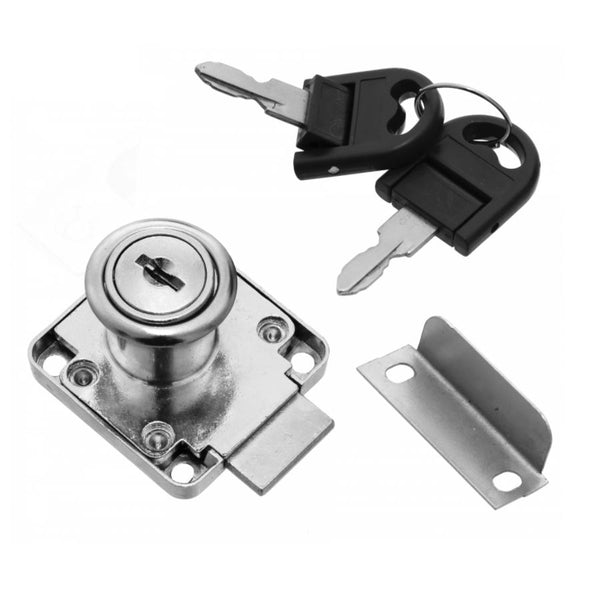 Square Furniture Lock 3/4x7/8 inch , Folding Key, Chrome - Furnica